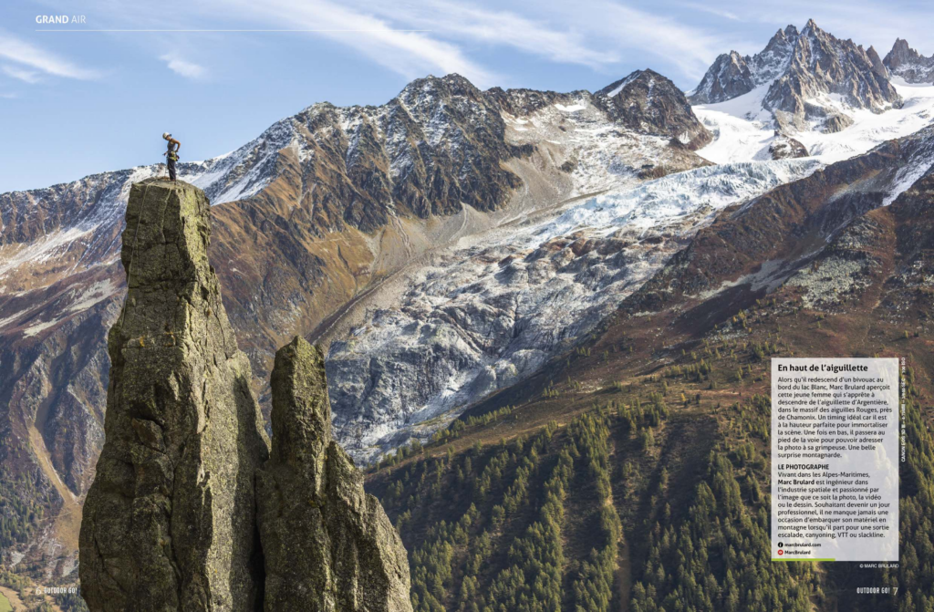 En haut de l'aiguillette d'Argentière dans le massif des aiguilles ...